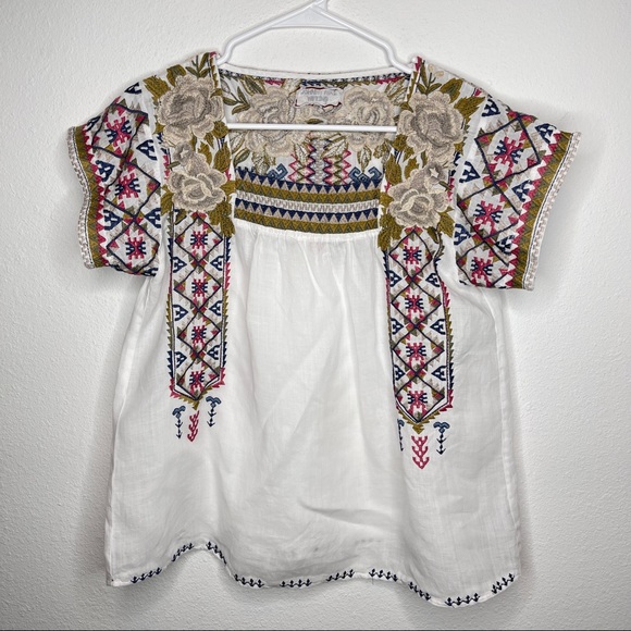 Johnny Was | Tops | Johnny Was Linen Peasant Top White | Poshmark